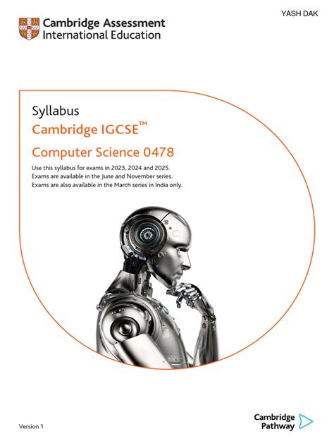 Cambridge Igcse Syllabus Computer Science Pdf