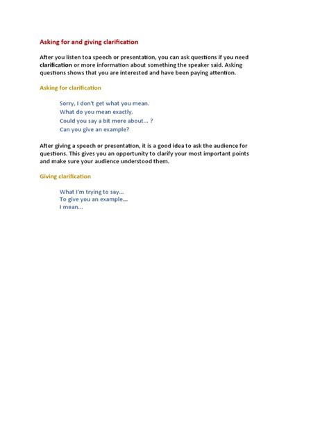 Providing Effective Communication Tools Phrases For Asking Questions Clarifying Ideas And