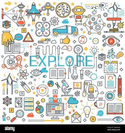 Explore And Discover The World Thinking Outside The Box Research And Development Vector