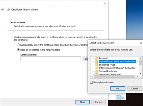 Downloading And Installing A Root Certificate From The User Portal