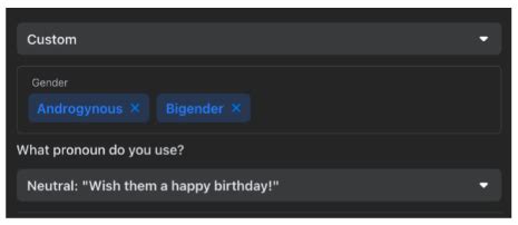 Selecting Genders And Pronouns On Facebook Facebook February Download Scientific