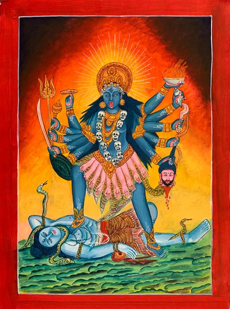 Goddess Kali Mahakali Mother Of Universal Power Newari Pauba Pauva