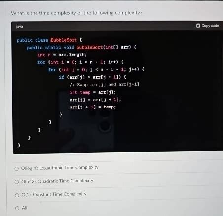 Solved What Is The Time Complexity Of The Following Chegg Com