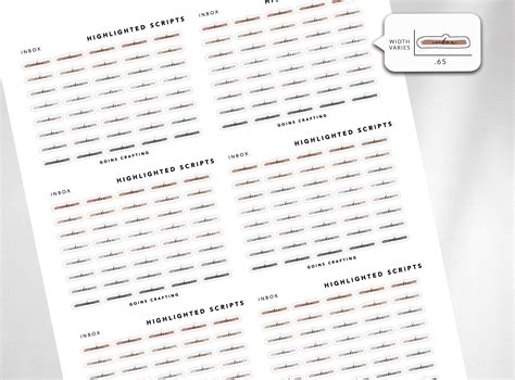 Inbox Cursive Highlighted Scripts Minimal Planner Stickers Journal