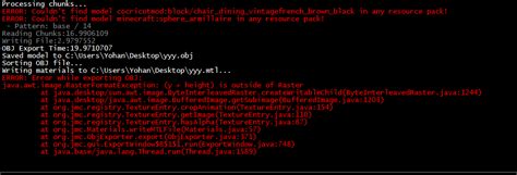 Error When Exporting A Map With A Custom 3d Model Ressource Pack Rjmc2obj