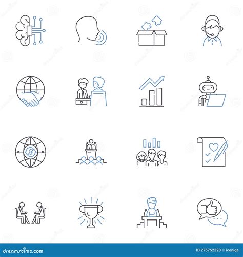 Workforce Management Line Icons Collection Scheduling Timekeeping