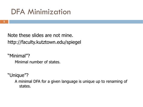 PPT DFA Minimization PowerPoint Presentation Free Download ID