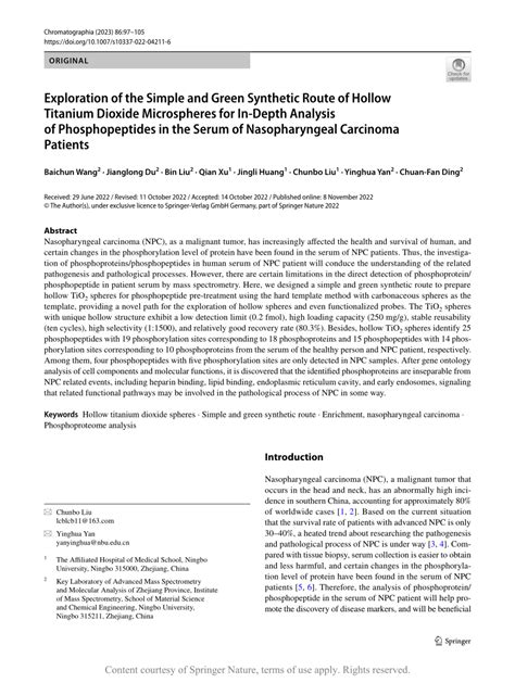 Exploration Of The Simple And Green Synthetic Route Of Hollow Titanium Dioxide Microspheres For