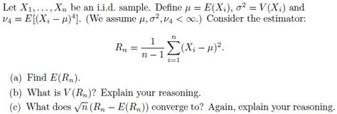 Solved Let X1 Xn Be An 1 1 D Sample Define μ V1