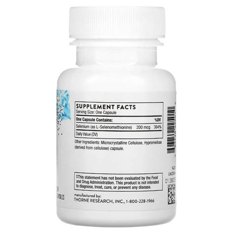 Thorne Selenium 200 Mcg 60 Capsules Health And Nutrition Health Supplements Vitamins