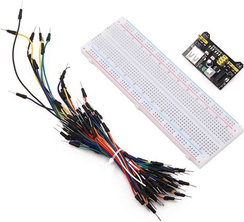 Mb102 830 Point Solderless Pcb Prototype Breadboard Kit With 65pcs Jump Cable Wires And 3 3 V 5