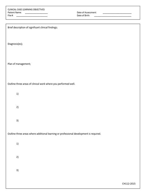 2023 Clinical Case Learning Objectives Pdf