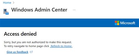Access Denied Windows Admin Center From Azure Arc Microsoft Qanda