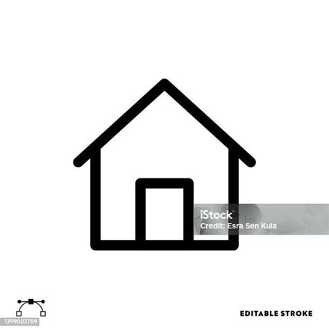편집 가능한 획이있는 홈 라인 아이콘 디자인 웹 페이지 모바일 앱 Ui Ux 및 Gui 디자인에 적합합니다 집에 대한 스톡 벡터 아트 및 기타 이미지 Istock
