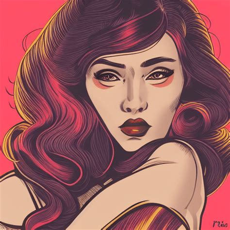 Beautiful Intricate Hot Retro Girl Detailed Portrait Illustration In