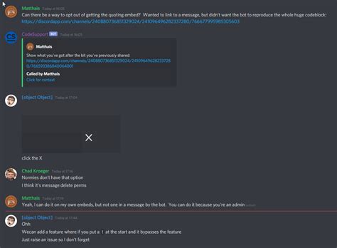 Opt Out For Linked Message Quoting · Issue 117 · Codesupportdiscord Bot · Github