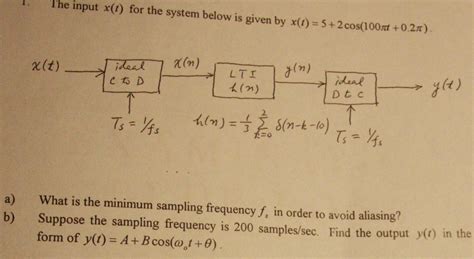 Solved The Input Xt For The System Below Is Given By Xt