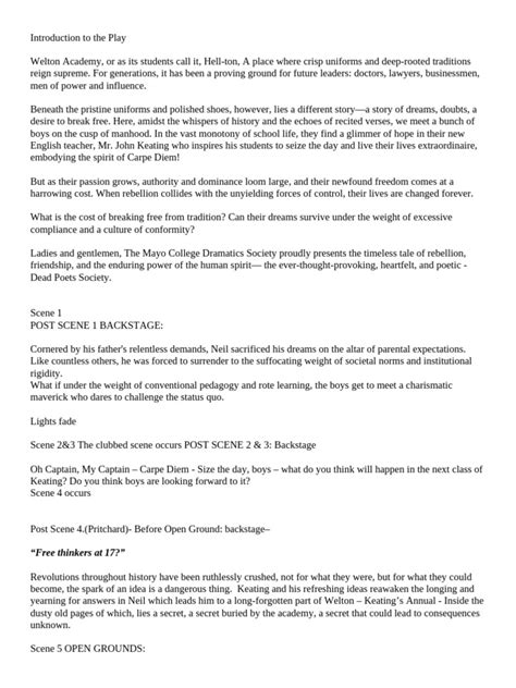 Narrator Script Pg Play 2024 25 Transition Scenes Script Pdf