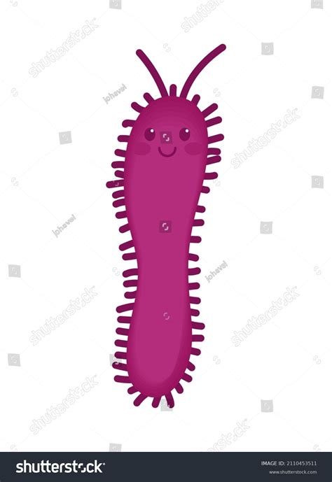 Bacteria Bacillus Cute Icon Flat Stock Vector Royalty Free 2110453511 Shutterstock