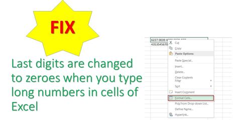 How To Fix Last Digits In Cells Of Excel Youtube How To Fix Last Digits In Cells Of Excel Youtube