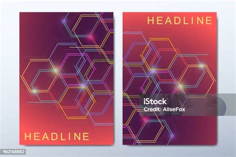 안내 책자 커버 플라이어 연례 보고서 전단지에 대 한 최소한의 벡터 템플릿 분자 구조와 최소한의 추상적인 구성입니다 미래 기하학적 템플릿입니다 의료 과학 배경 0명에 대한