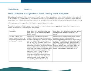 Solved Why Is It Important To Use Critical Thinking In The Workplace