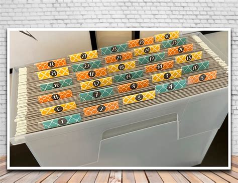 Hanging File Folder Number Insert Labels Etsy