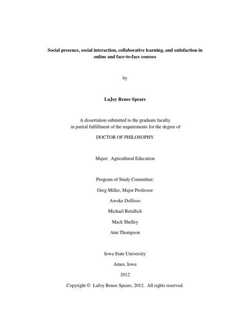 Social Presence Social Interaction Collaborative Learning And Satisfaction In Online And Face