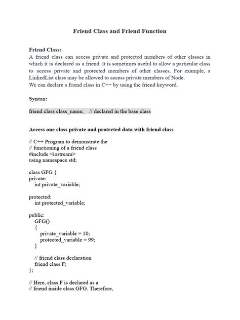 Templates Friend Function And Friend Class Pdf Parameter Computer Programming C