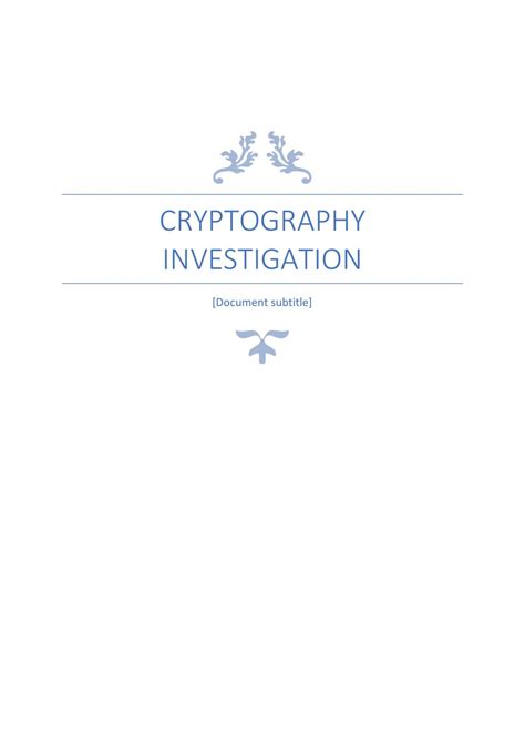 Cryptography Investigation Mathematical Methods Year 11 Sace