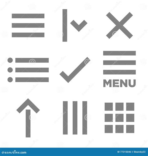 Flat Menu Icon Illustration Stock Vector Illustration Of Simple Mobile 77315046