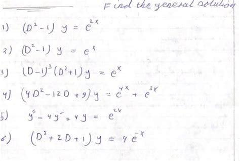 solved 1 d2−1 y e2x 2 d2−1 y ex 3 d−1 3 d2 1 y ex 4