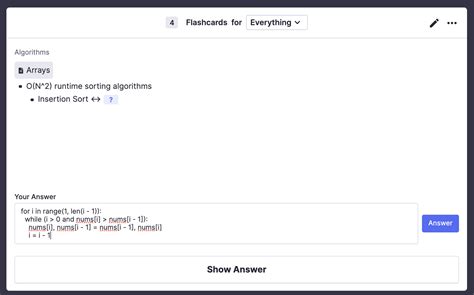 Tab Spaces When Writing In Answers On Flashcards Feature Requests Remnote