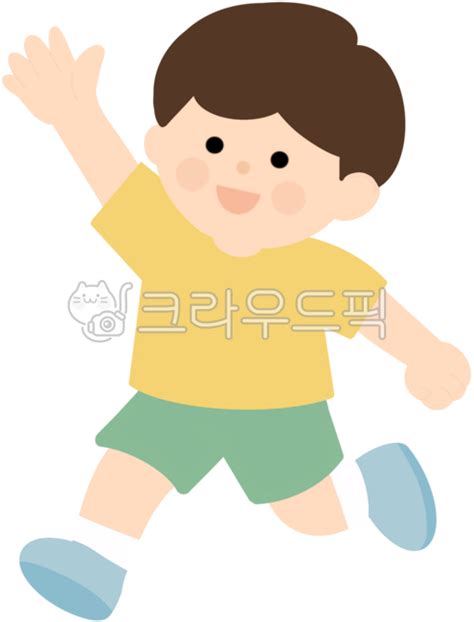남자아이 어린이 뛰는아이 활동적인아이 밝은표정 사진이미지일러스트캘리그라피 Queen9939작가
