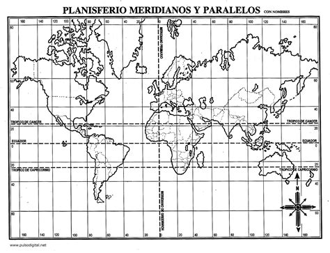 Planisferio Con Coordenadas Geográficas Para Imprimir Imagui