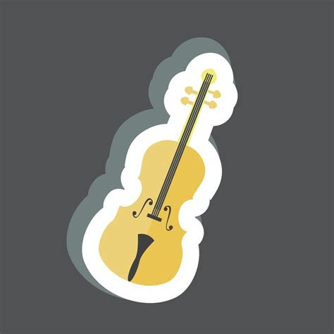 sticker cello suitable for music symbol color mate style simple design editable design