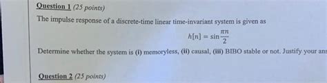 solved the impulse response of a discrete time linear