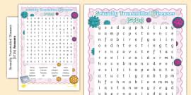 Sexual Health And Behaviour Word Search Teacher Made