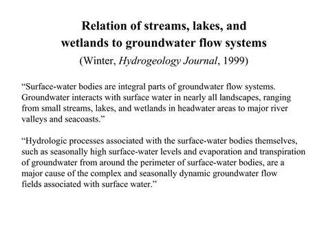 Science View Importance Of Groundwater And Surface Subsurface Interactions Ppt