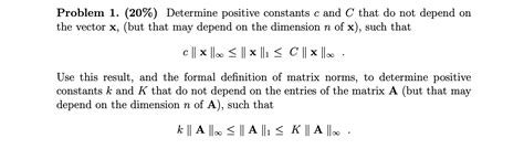 Solved Problem 1 20 ﻿determine Positive Constants C ﻿and