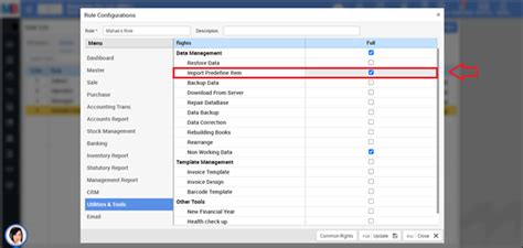 How To Assign Powers Of Predefine Items To The User In Marg Books