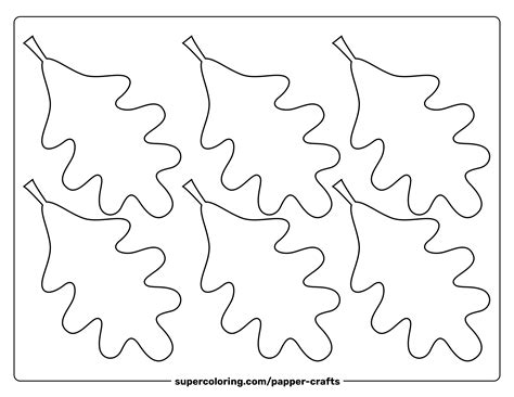 6 Leaves Of Oak Template Free Printable Papercraft Templates