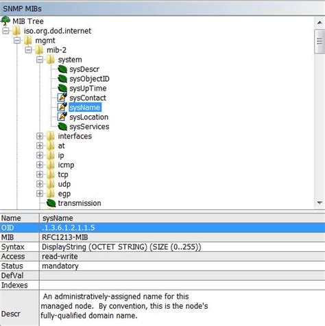 How To Obtain The Actual Snmpget Able Oid From The Mib File Using Net