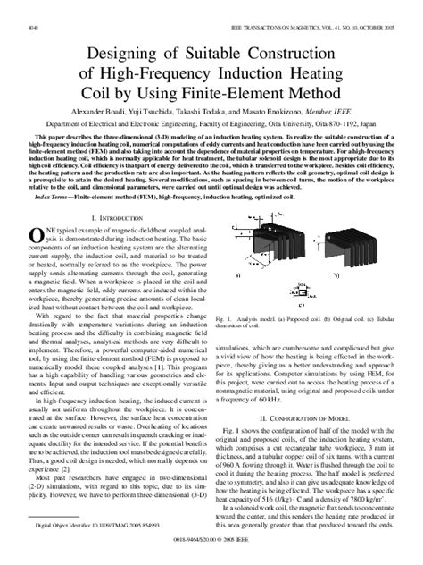 Pdf Designing Of Suitable Construction Of High Frequency Induction Heating Coil By Using