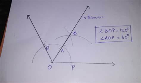 Draw An Angle Of 120 Degree And Bisect It Draw 120 Degree Using Pair