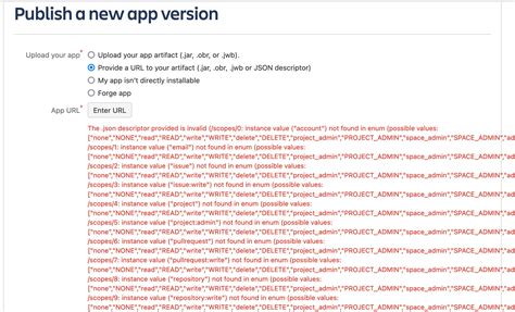 unable to add project admin scope for bitbucket connect app bitbucket