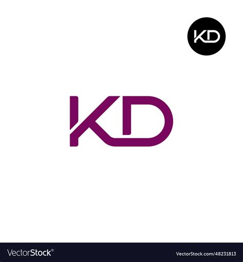 Letter Kd Monogram Logo Design Royalty Free Vector Image