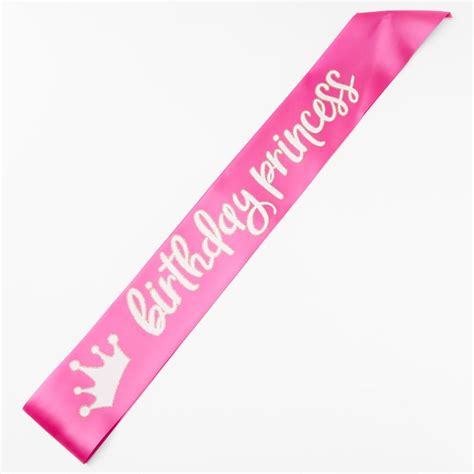 Birthday Princess Sash Pink Princess Birthday Hot Pink Birthday