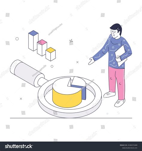Pie Chart Magnifier Concept Data Analysis Stock Vector Royalty Free 2148371449 Shutterstock