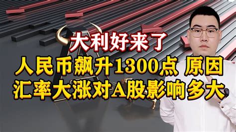 大利好来了！人民币飙升1300点原因，汇率大涨对a股影响多大？ Youtube